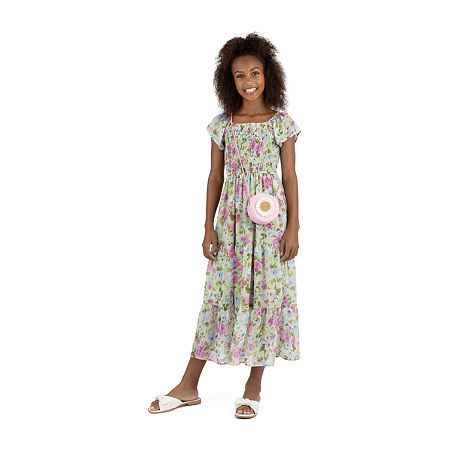 Click here for Speechless Big Kid Girls Short Sleeve Floral Maxi... prices