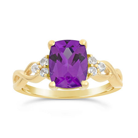 Click here for Womens Genuine Purple Amethyst 10K Gold Cocktail R... prices