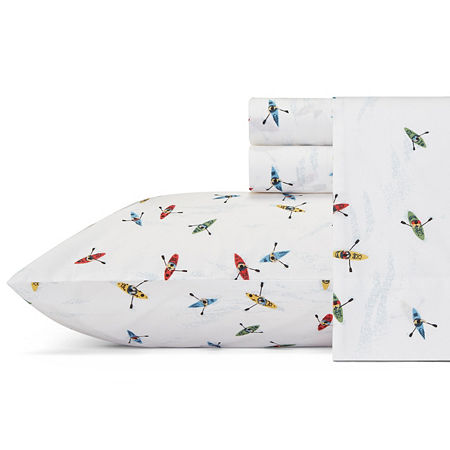 Eddie Bauer Printed 100 Cotton Percale 4-Pc. Sheet Set  Queen - Kayak