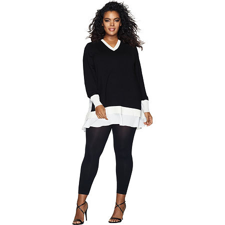 Click here for Hanes Curves Plus Size Blackout Footless Opaque Ti... prices