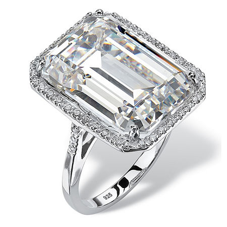 Click here for DiamonArt Womens White Cubic Zirconia Platinum Ove... prices