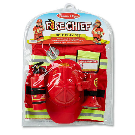 Melissa & Doug Fire Chief Role Play Set Unisex Dress Up Costume  One Size  Multiple Colors