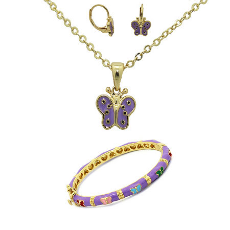 Click here for Girls 10K Gold Over Brass Butterfly 3-pc. Jewelry... prices