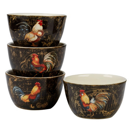 Click here for Certified International Gilded Rooster 4-pc. Ceram... prices
