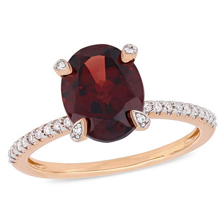 Click here for Womens 1/10 CT. T.W. Genuine Red Garnet 10K Rose G... prices