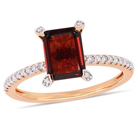 Click here for Womens 1/10 CT. T.W. Genuine Red Garnet 10K Rose G... prices