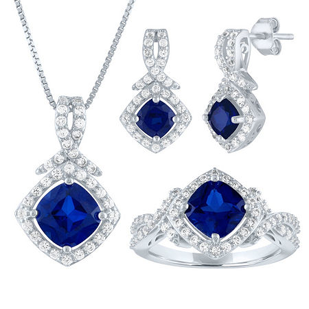 Click here for Womens Lab Created Blue Sapphire Sterling Silver J... prices