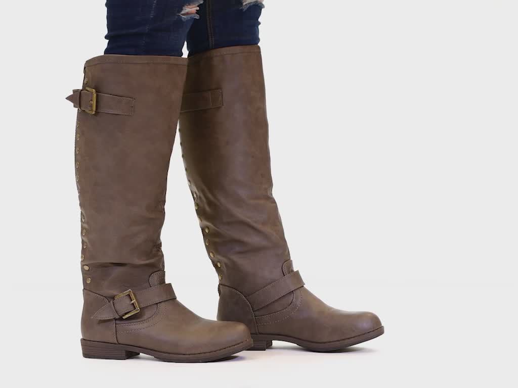 Journee Collection Spokane Studded Riding Boots-JCPenney